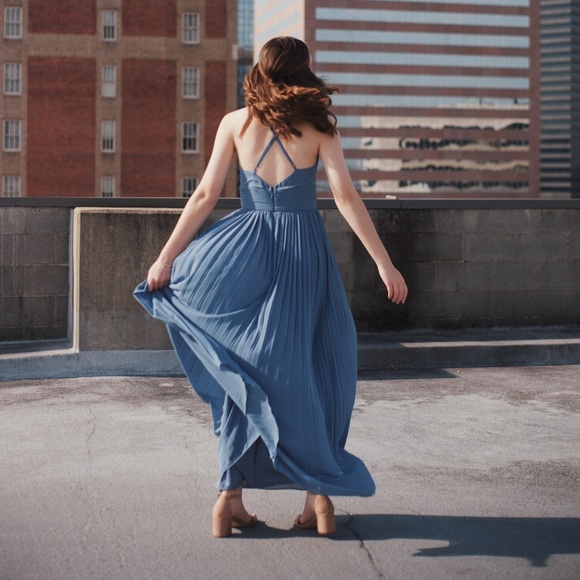 Lulus | Dresses | Lulus Blue Pleated Promformal Dress | Poshmark